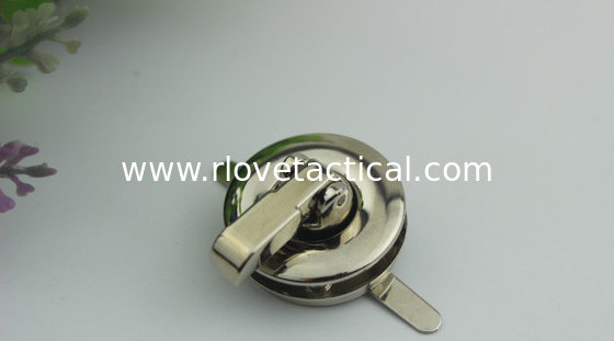 Novelty zipper puller decorative round shape gunmetal color purse twist lock turn lock