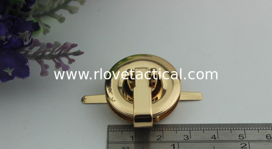 Novelty zipper puller decorative round shape gunmetal color purse twist lock turn lock