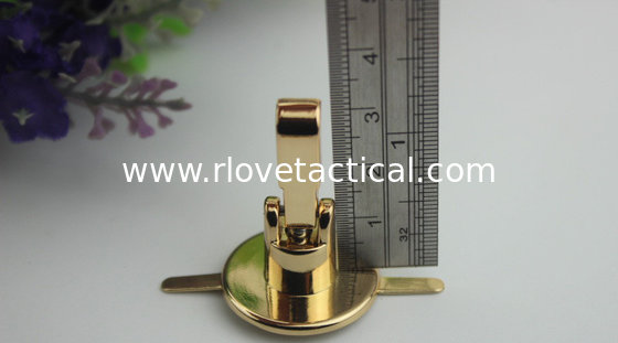 Novelty zipper puller decorative round shape gunmetal color purse twist lock turn lock