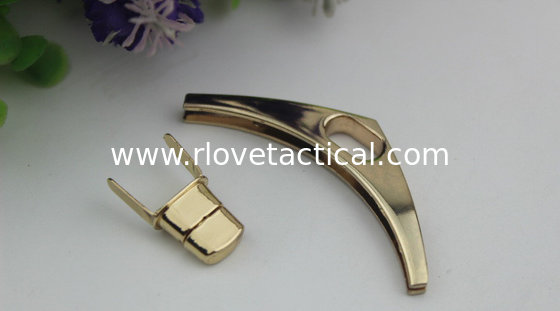 Bag accessories Light Gold Zinc Alloy OX Horn Metal Turn Lock