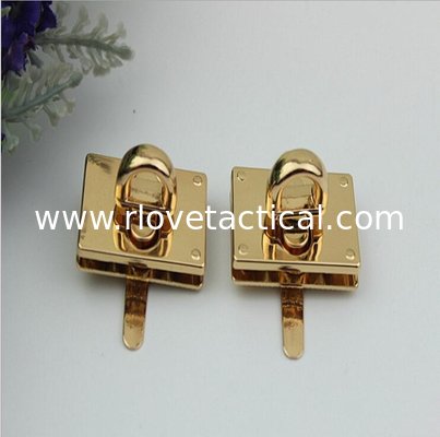 Bag making accessories shiny gold metal handbag twist turn lock