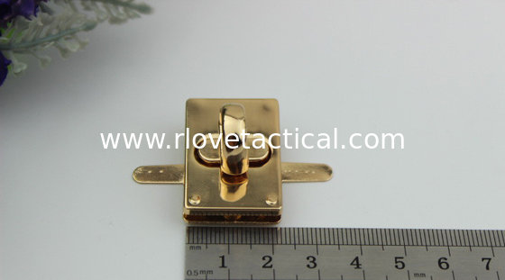 Bag making accessories shiny gold metal handbag twist turn lock