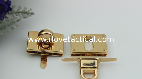 Bag making accessories shiny gold metal handbag twist turn lock