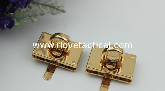 Bag making accessories shiny gold metal handbag twist turn lock