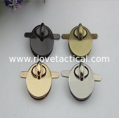 US style zinc alloy round shape metal nickel chrome twist lock purse hardware
