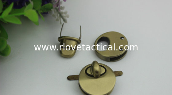 US style zinc alloy round shape metal nickel chrome twist lock purse hardware