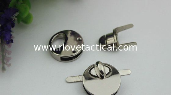 US style zinc alloy round shape metal nickel chrome twist lock purse hardware