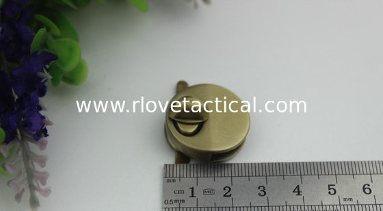 US style zinc alloy round shape metal nickel chrome twist lock purse hardware