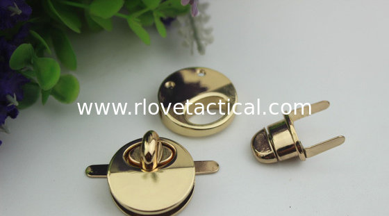 US style zinc alloy round shape metal nickel chrome twist lock purse hardware