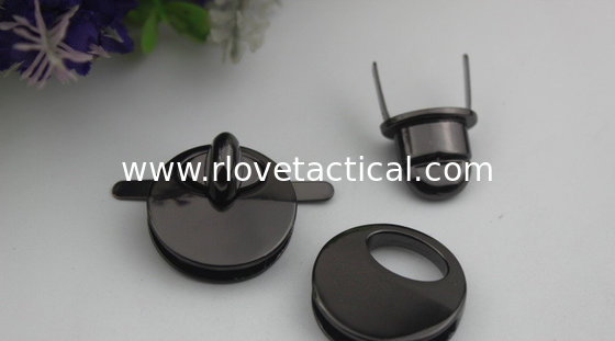 US style zinc alloy round shape metal nickel chrome twist lock purse hardware