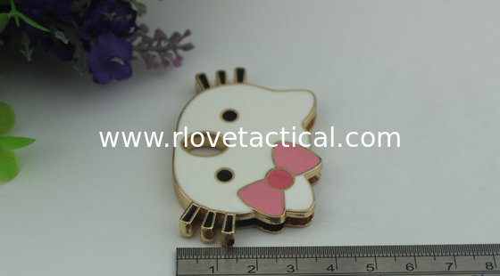 Beatiful hello kitty patter decorative light gold metal purse turn lock