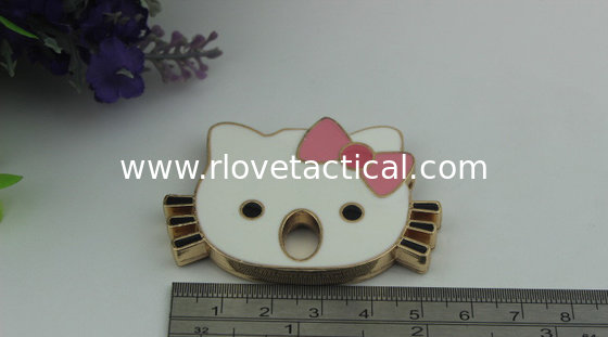 Beatiful hello kitty patter decorative light gold metal purse turn lock