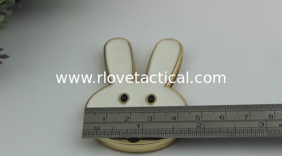 Customized drip glue craft cute rabbit decoration light gold metal purse lock