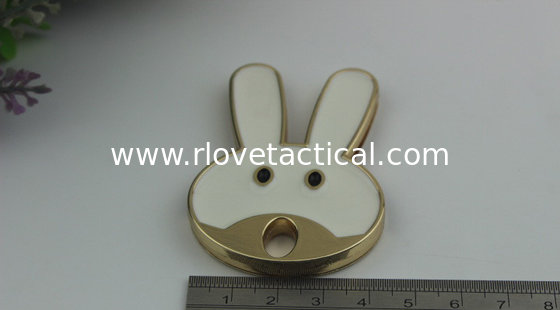 Customized drip glue craft cute rabbit decoration light gold metal purse lock