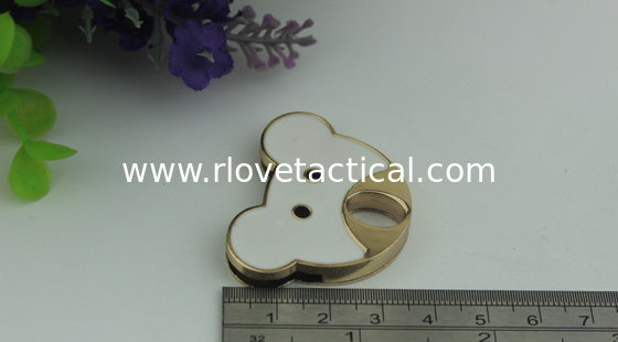 Hot production zinc alloy drip glue craft cute black & white bear decorative metal purse twist lock
