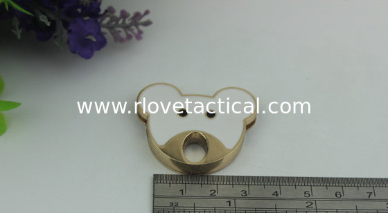 Hot production zinc alloy drip glue craft cute black & white bear decorative metal purse twist lock