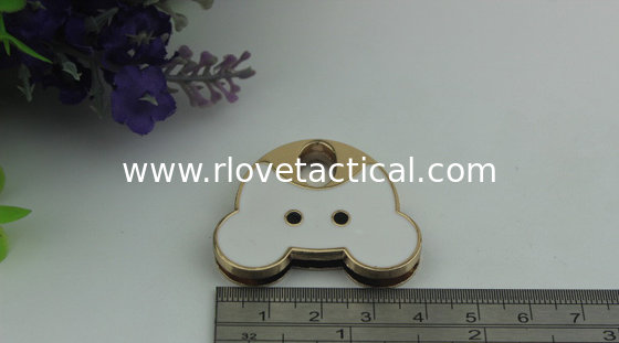 Hot production zinc alloy drip glue craft cute black & white bear decorative metal purse twist lock