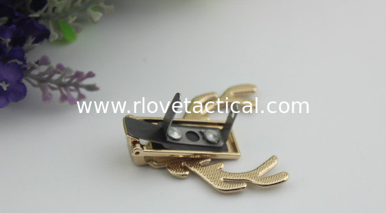 Production classic old style elk head light gold metal handbag locks