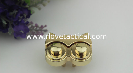 Unique design light gold owl pattern decorative metal press push locks