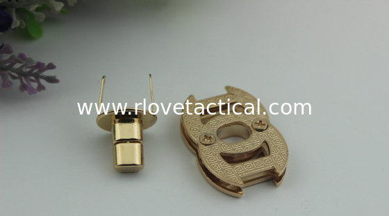 High end design brand metal light gold color bag twist turn locks