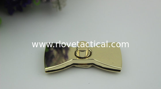 Simple custom shiny gold butterfly bow pattern zinc alloy fashion locks for purse