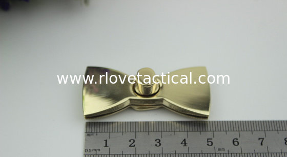 Simple custom shiny gold butterfly bow pattern zinc alloy fashion locks for purse