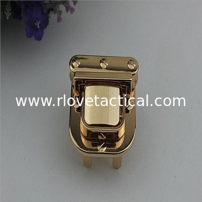 Good plating hardware light gold zinc alloy bag push press locks