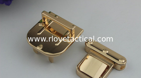 Good plating hardware light gold zinc alloy bag push press locks