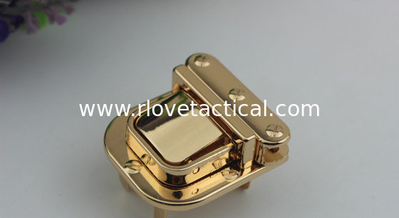 Good plating hardware light gold zinc alloy bag push press locks