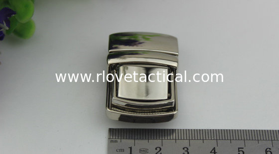 Bag hardware accessory  light gold / nickel metal push lock for handbag