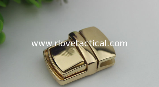 Bag hardware accessory  light gold / nickel metal push lock for handbag