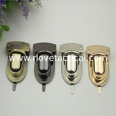 High end custom bag lock nickel color metal snap press lock for bag accessories