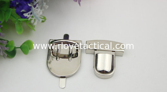 High end custom bag lock nickel color metal snap press lock for bag accessories