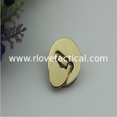 New style shiny gold round shape heart accessories metal turn lock for handbag