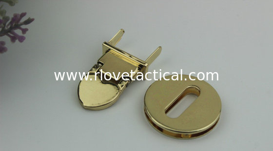 New style shiny gold round shape heart accessories metal turn lock for handbag
