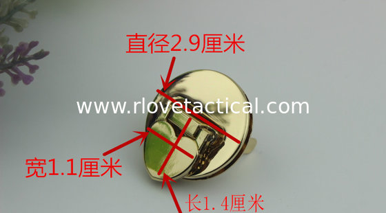New style shiny gold round shape heart accessories metal turn lock for handbag