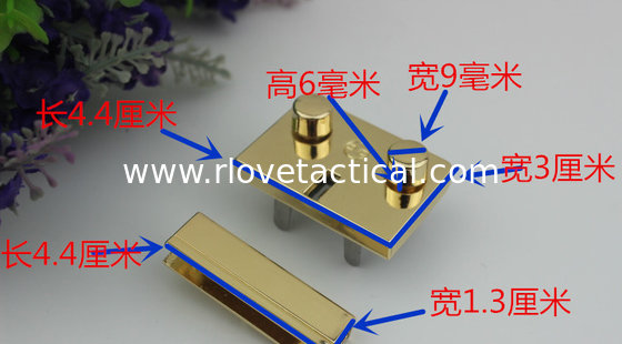 Handbag hardware suppliers wholesale light gold metal push lock