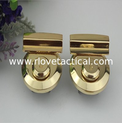 High quality bag hardware accessory gold color snap push lock for handbag