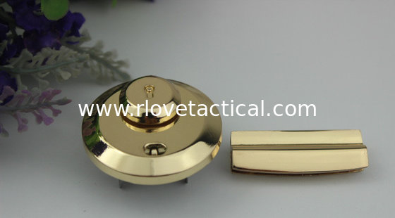 High quality bag hardware accessory gold color snap push lock for handbag