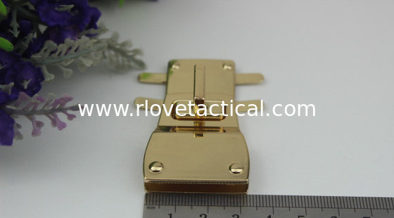 Special custom fashion bag accessory gold metal twist turn lock with nickel free