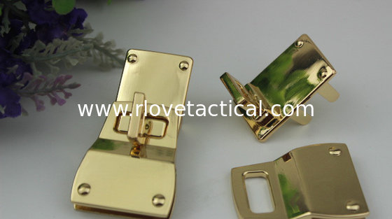 Special custom fashion bag accessory gold metal twist turn lock with nickel free