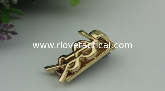 Superb quality custom zinc alloy brand fashion bag gold metal turn locks