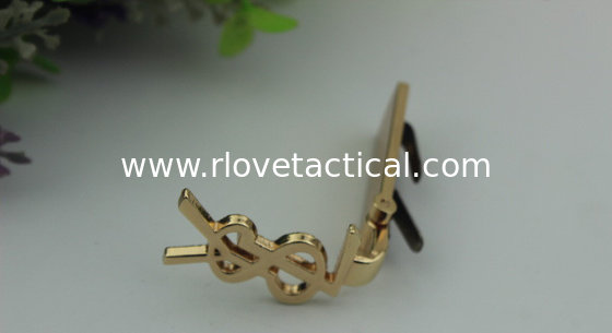 Superb quality custom zinc alloy brand fashion bag gold metal turn locks