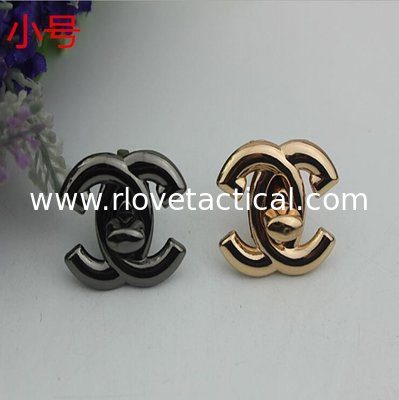Factory Cheap Price Nickle Free Plating Gunmetal Color Metal Twist Turn Lock For Handbags