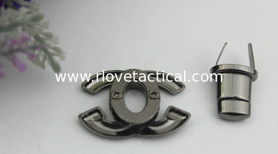 Factory Cheap Price Nickle Free Plating Gunmetal Color Metal Twist Turn Lock For Handbags
