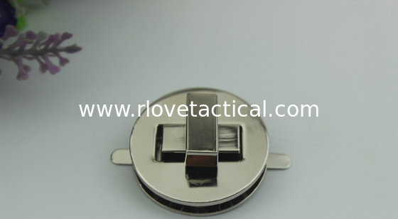 OEM leather bag metal accessories round shape nickel color twist turn locks for purse