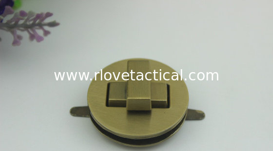 OEM leather bag metal accessories round shape nickel color twist turn locks for purse
