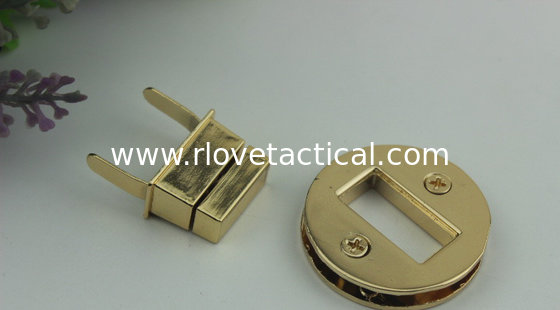 OEM leather bag metal accessories round shape nickel color twist turn locks for purse