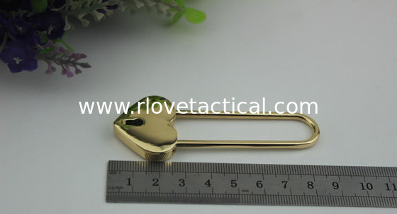 Luxury heart shape decorative light gold wedding padlock for purse