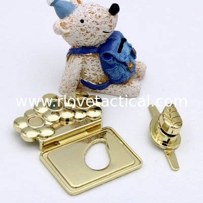 Best selling high end plating light gold leaf shape metal turn locks for handbag